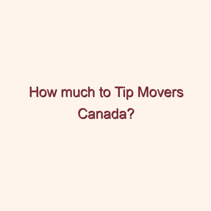How much to Tip Movers Canada? ⋆ Simple Moves & Storage ⋆ Moving